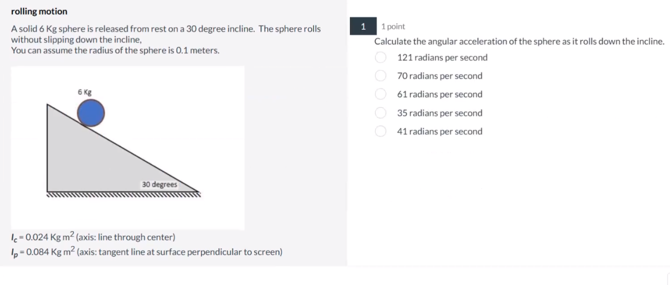 Solved 11 ﻿pointCalculate the angular acceleration of the | Chegg.com