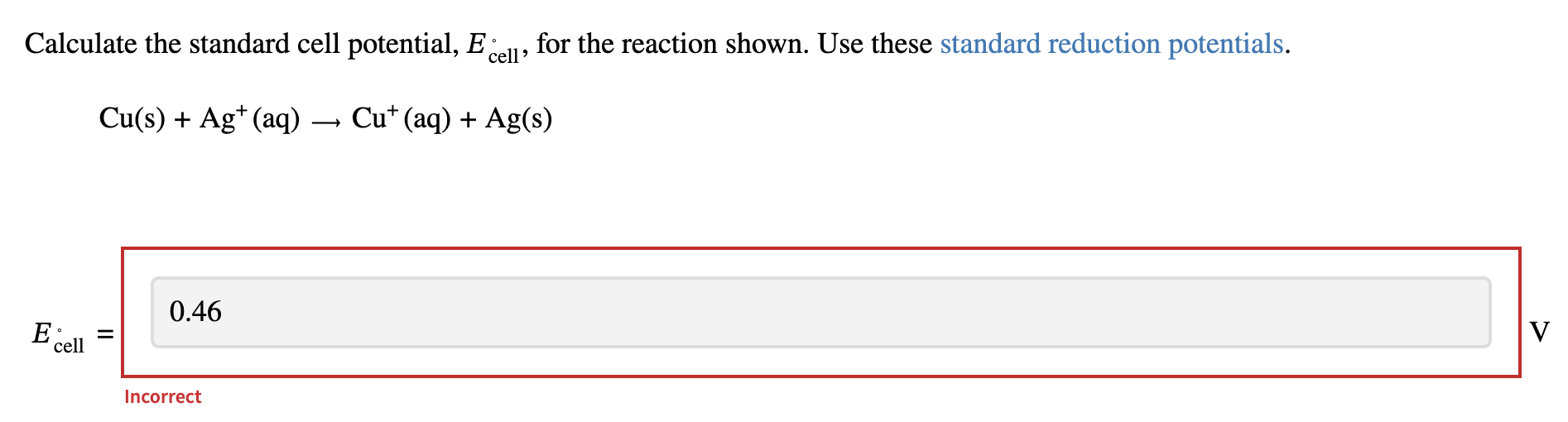Solved Calculate The Standard Cell Potential Ecell For