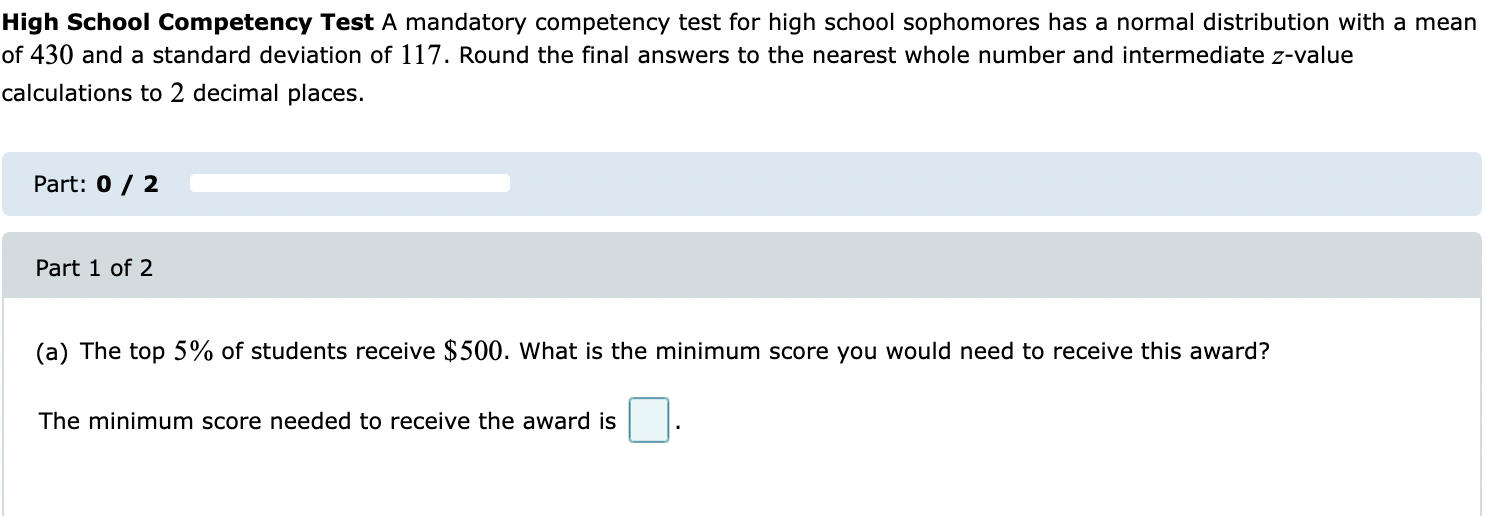Solved High School Competency Test A mandatory competency | Chegg.com