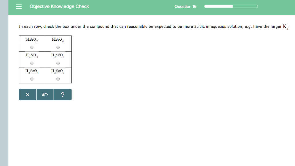 Solved Objective Knowledge Check Question 16 In each row, | Chegg.com