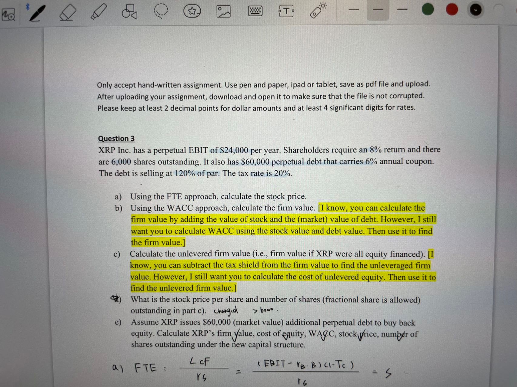 Solved Only accept hand-written assignment. Use pen and | Chegg.com