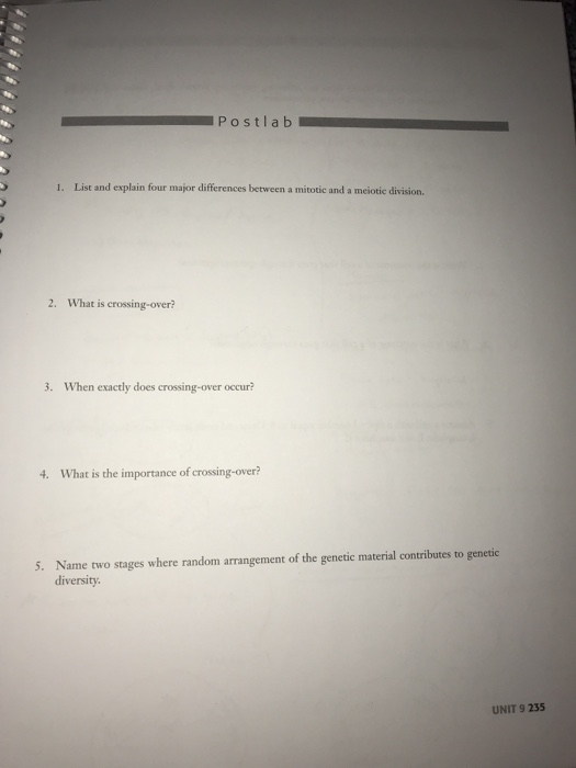 Solved Postla b 1. List and explain four major differences | Chegg.com