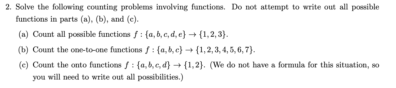 Solved 2. Solve the following counting problems involving | Chegg.com