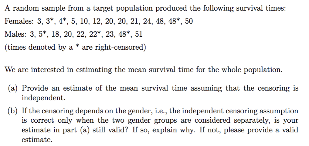 Solved A random sample from a target population produced the | Chegg.com