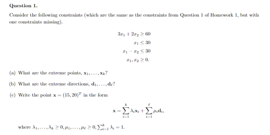 Solved Question 1. Consider the following constraints (which | Chegg.com
