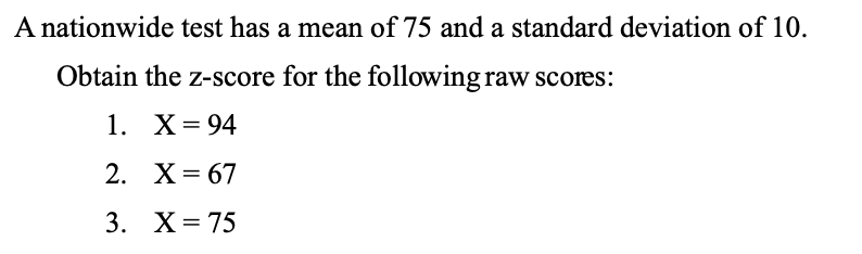 Solved A nationwide test has a mean of 75 and a standard | Chegg.com
