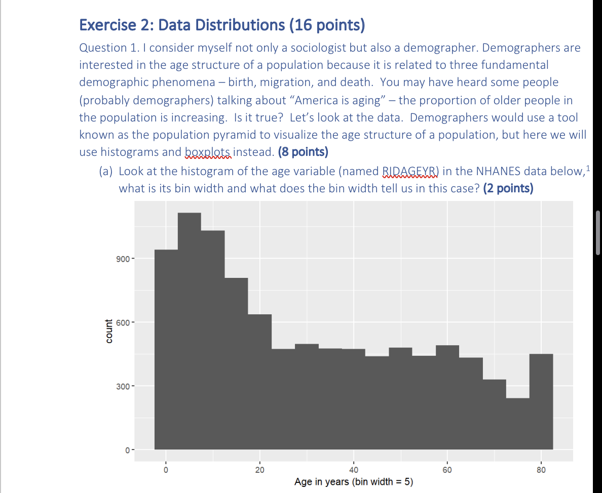 Exercise 2: Data Distributions (16 points) Question | Chegg.com