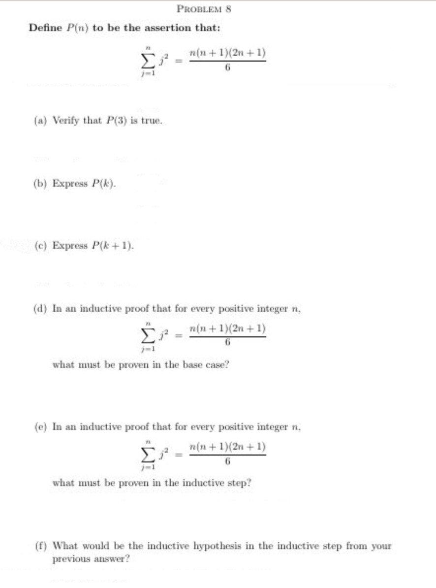 Solved Define P(n) to be the assertion that: | Chegg.com