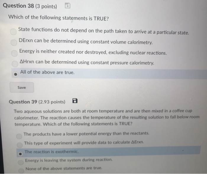 Solved Question 38 (3 points) Which of the following | Chegg.com