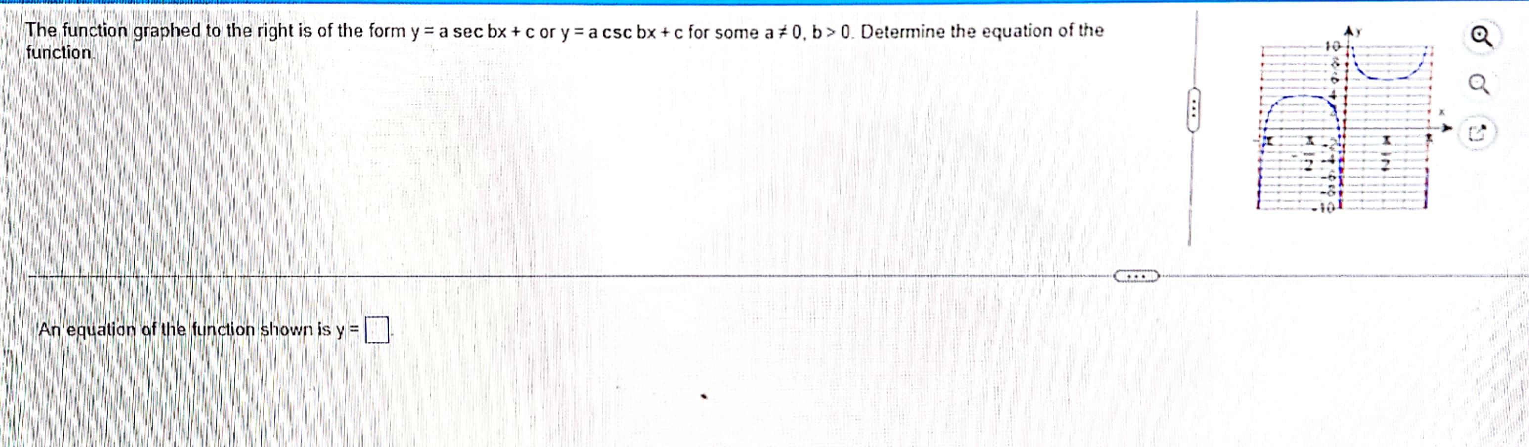 Solved The function graphed to the right is of the form | Chegg.com
