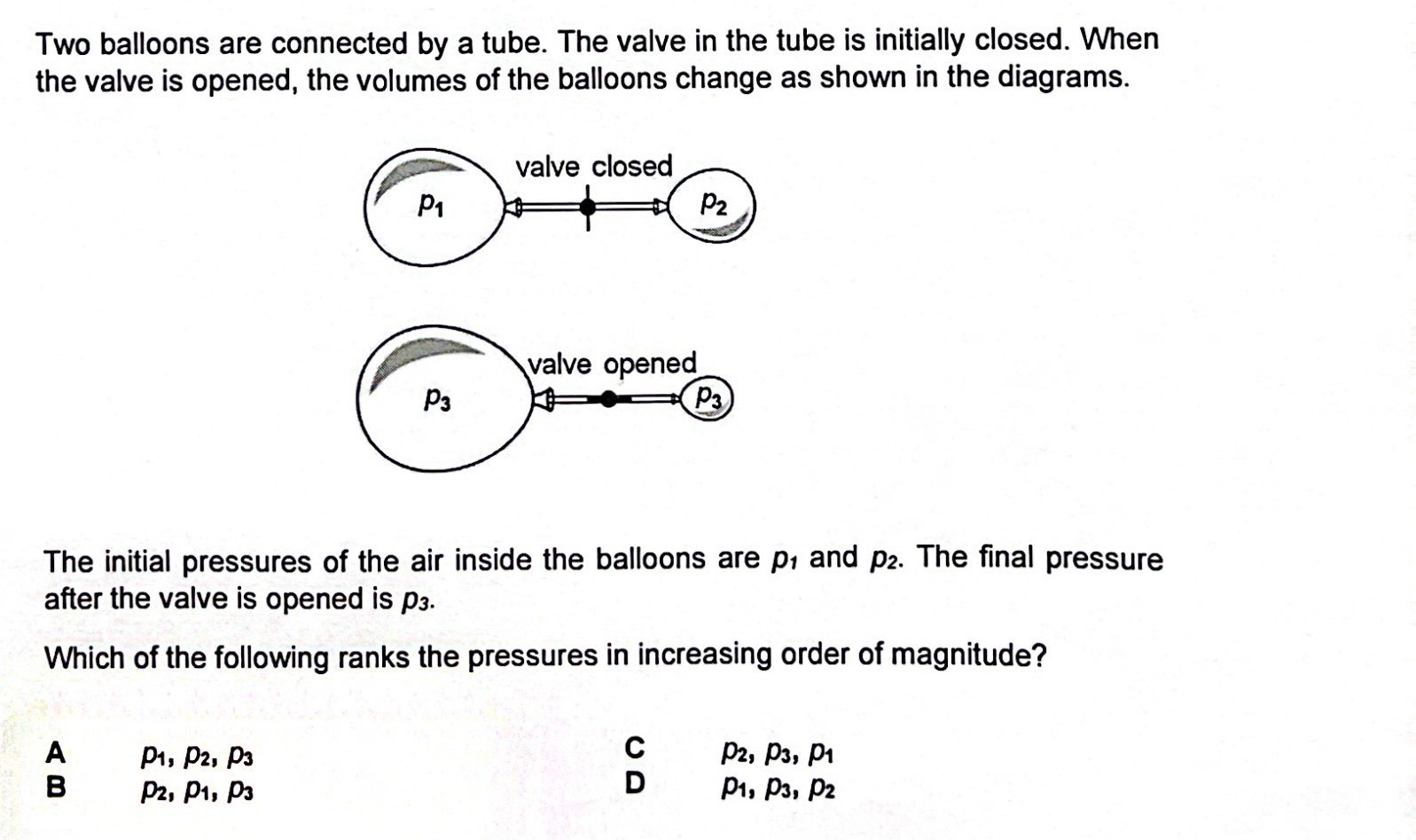 Solved Two balloons are connected by a tube. The valve in | Chegg.com