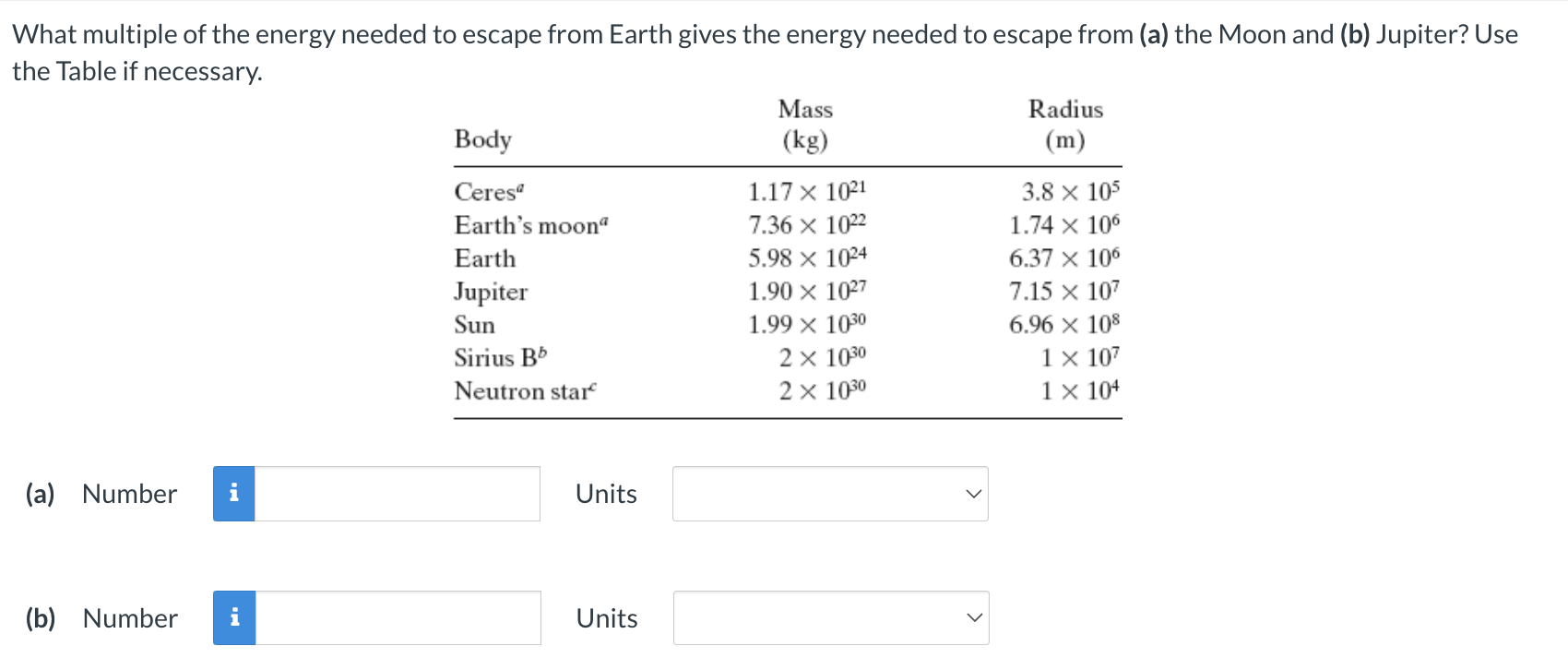 Solved What multiple of the energy needed to escape from | Chegg.com