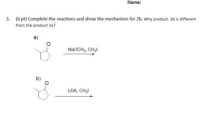 Solved Complete the reactions and show the mechanism for 2b. | Chegg.com