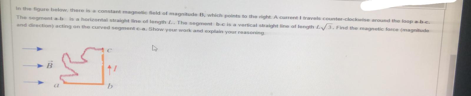 Solved In the figure below, there is a constant magnetic | Chegg.com