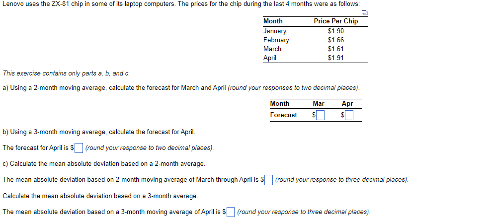 Solved This exercise contains only parts a,b, and c. a) | Chegg.com