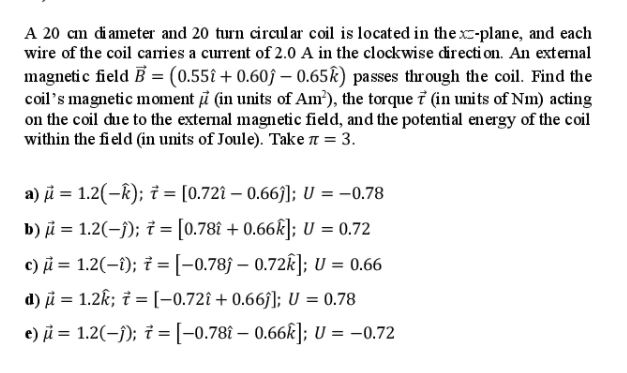 Solved A 20 cm diameter and 20 turn circular coil is located | Chegg.com