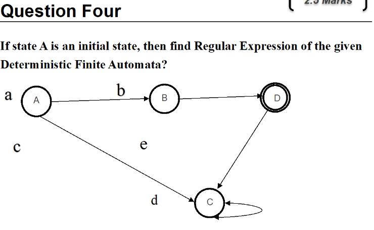 If state A is an initial state, then find Regular | Chegg.com