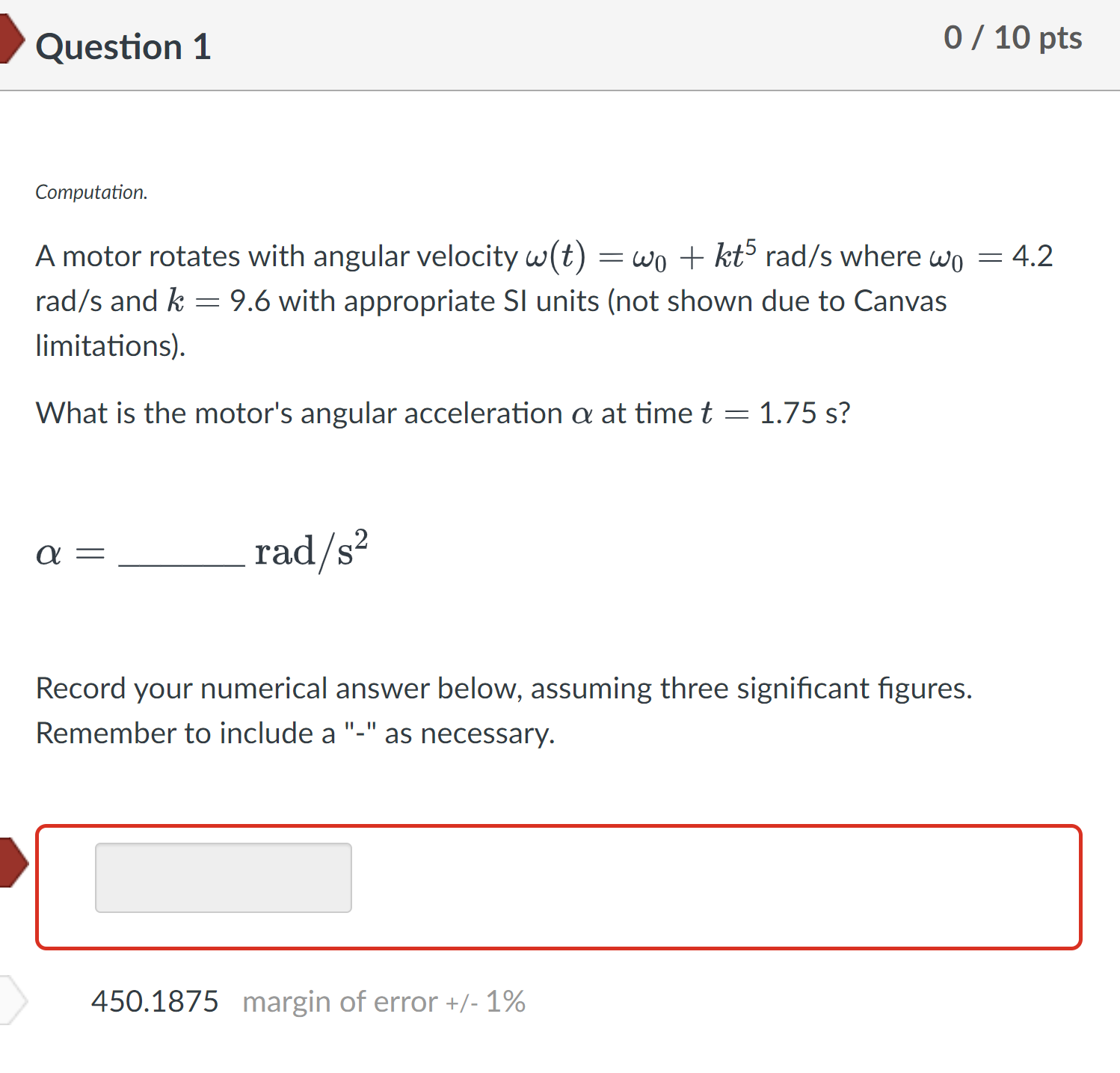 Solved A motor rotates with angular velocity | Chegg.com