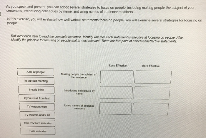 Solved As you speak and present, you can adopt several | Chegg.com