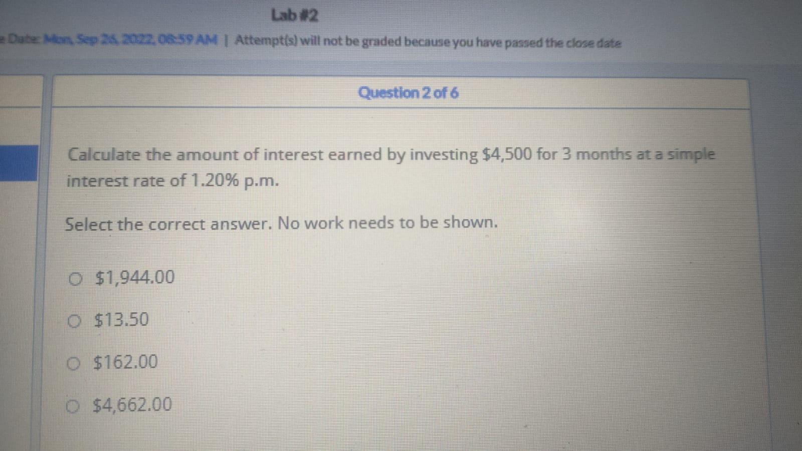 Solved Calculate the amount of interest earned by investing | Chegg.com