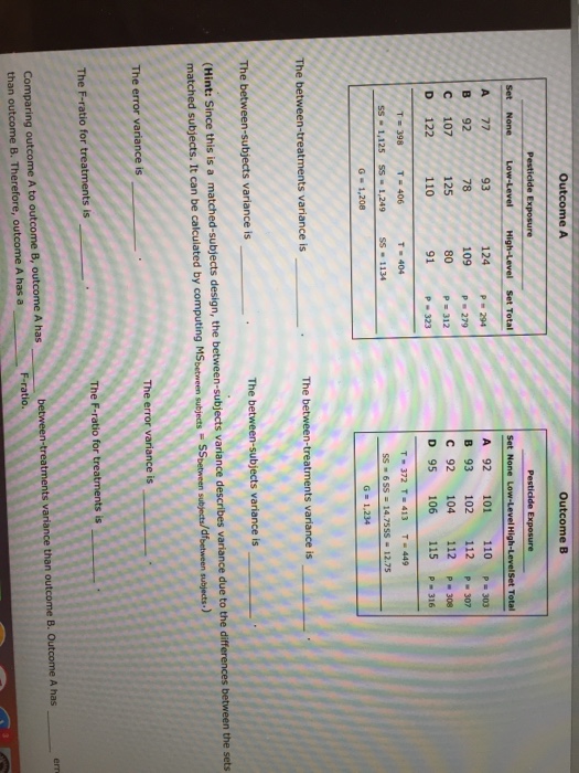 Solved 5. Using calculations to compare samples with | Chegg.com