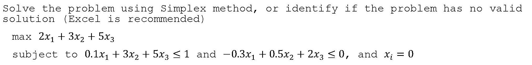 Solved Solve the problem using Simplex method, or identify | Chegg.com