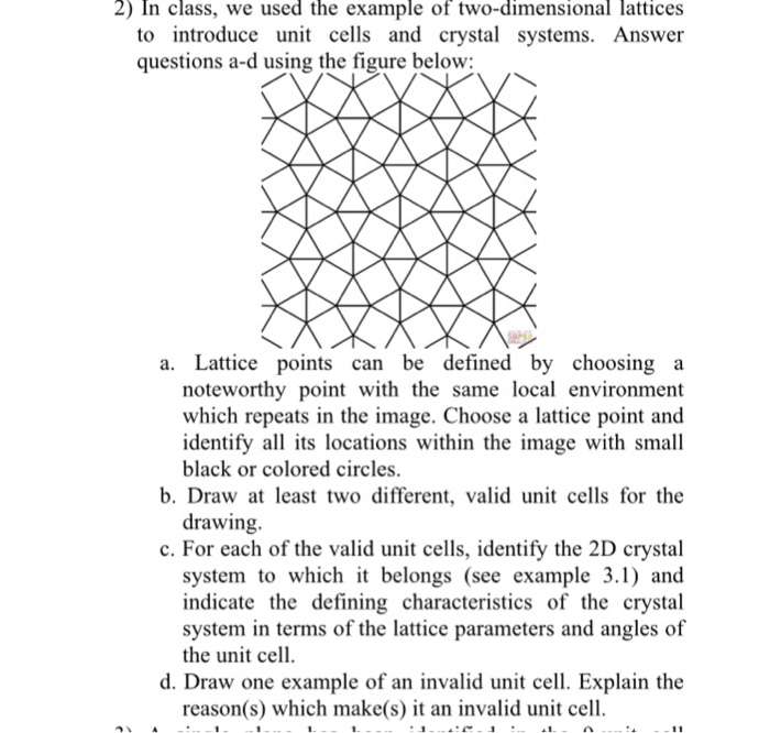 Solved 2) In class, we used the example of two-dimensional | Chegg.com