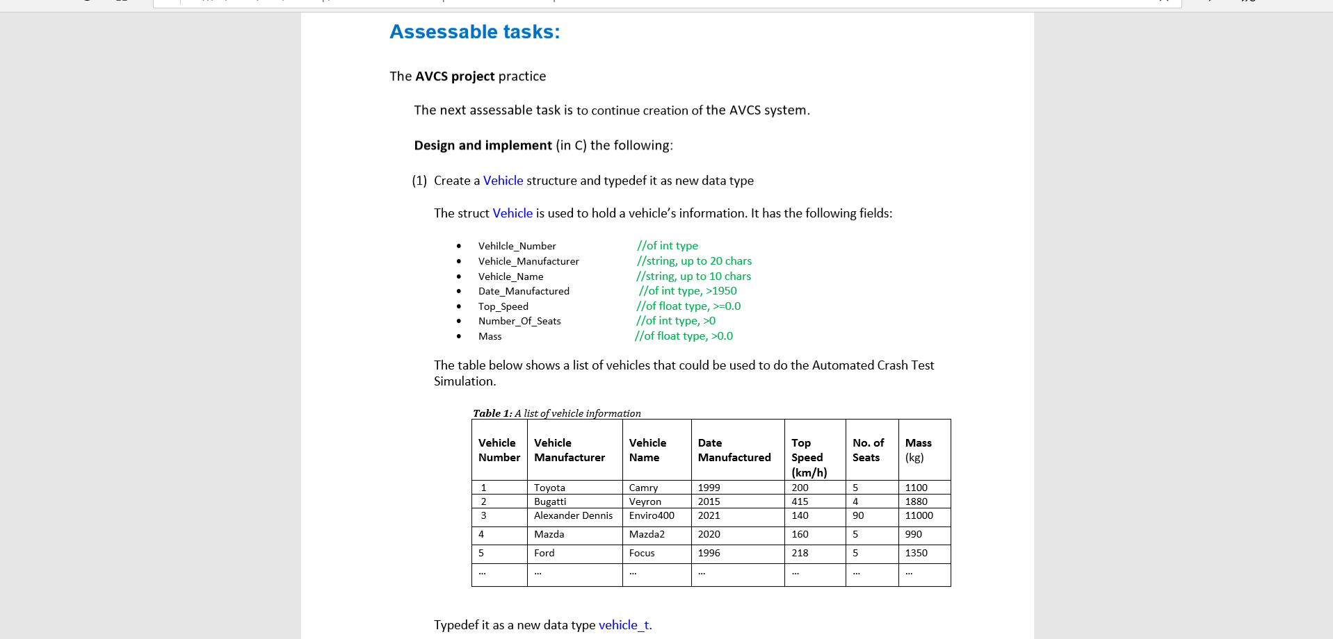 Solved Assessable tasks: The AVCS project practice The next | Chegg.com