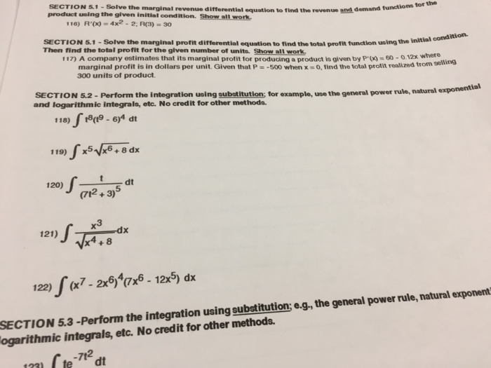 Solved for the the marginal revenue differential equation to | Chegg.com