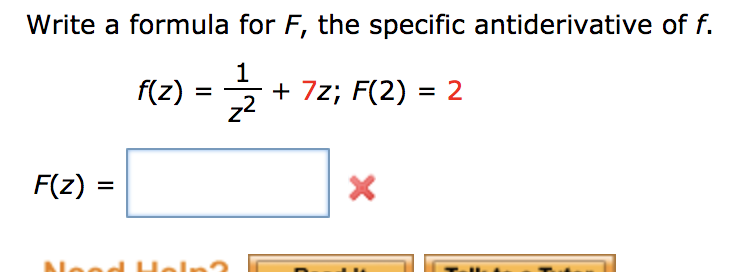 Solved Write a formula for F, the specific antiderivative of | Chegg.com