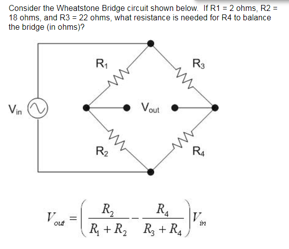 Solved Consider the Wheatstone Bridge circuit shown below. | Chegg.com