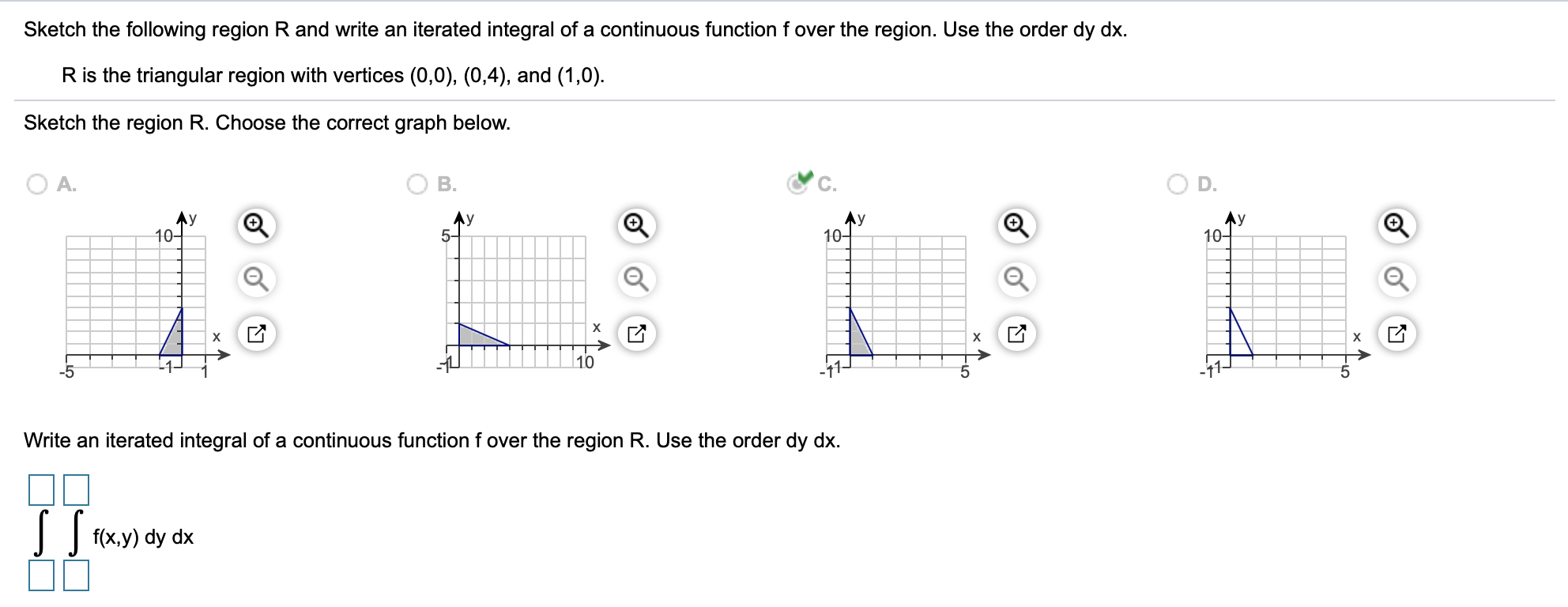 Solved Sketch the following region R and write an iterated | Chegg.com