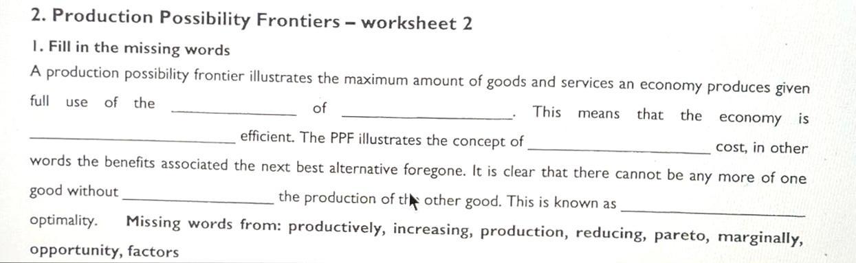 Solved use means 2. Production Possibility Frontiers - | Chegg.com