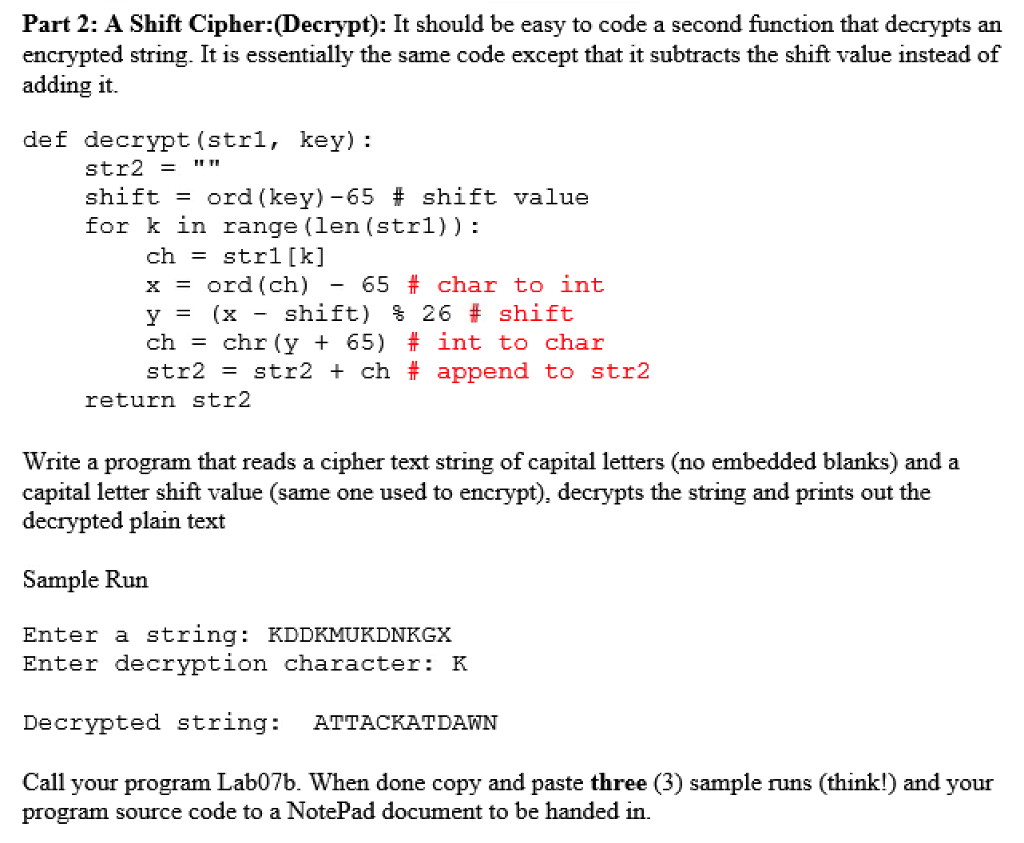 Solved Part 1 A Shift Cipher Encrypt The Following Fu