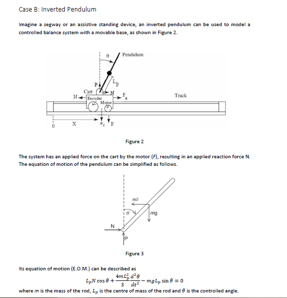 Solved Case B: Inverted Pendulum Imagine a segway or an | Chegg.com