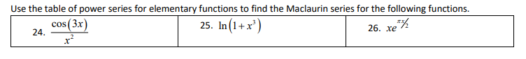 Solved Use the table of power series for elementary | Chegg.com