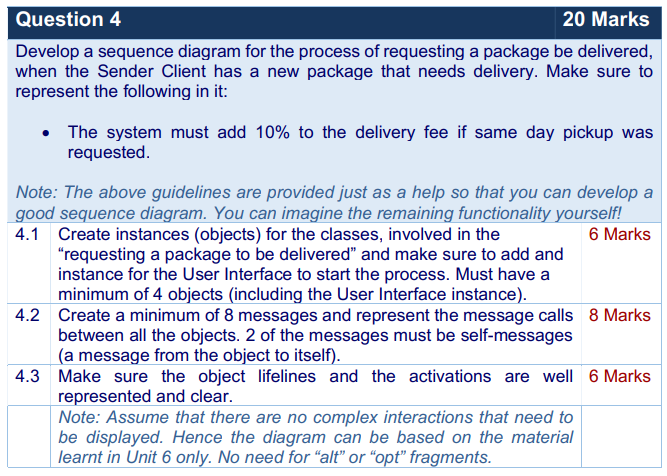 Solved Develop a sequence diagram for the process of | Chegg.com