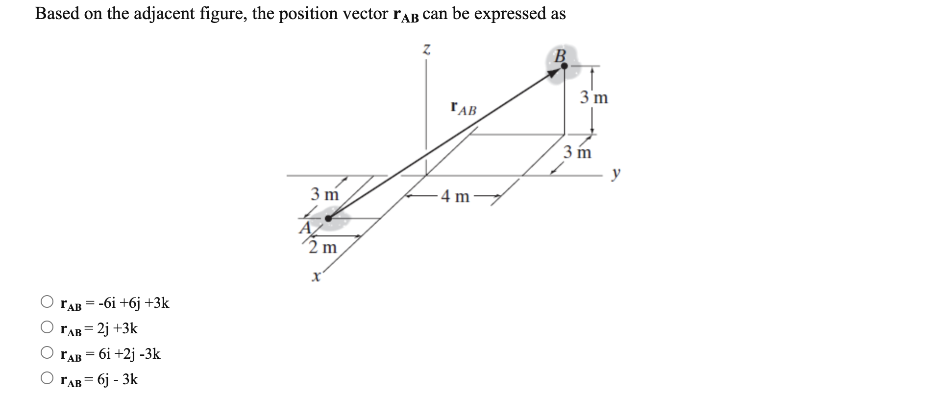 Solved Based on the adjacent figure, the position vector rab | Chegg.com