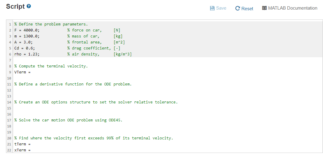 Solved Case Study: Modeling Race Car Motion My Solutions > | Chegg.com