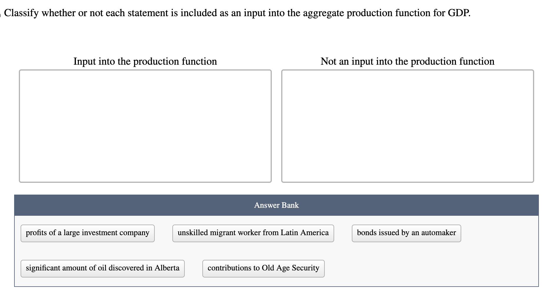 Solved Classify whether or not each statement is included as | Chegg.com