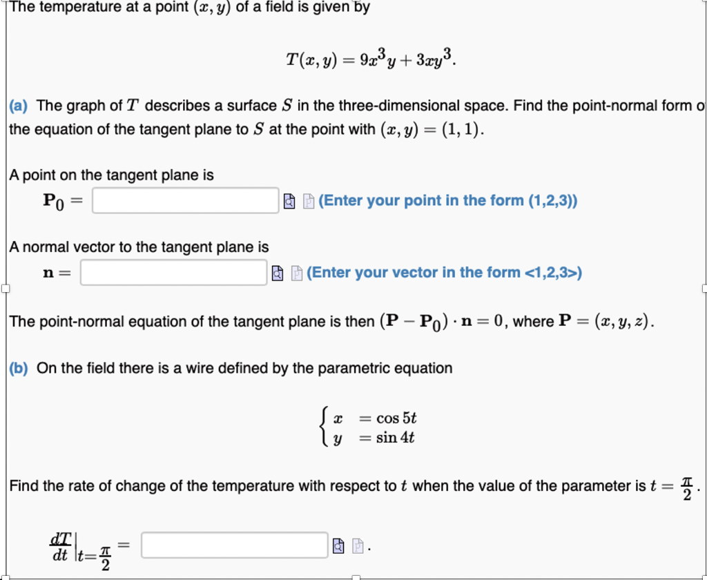 Solved The temperature at a point (x,y) of a field is given | Chegg.com