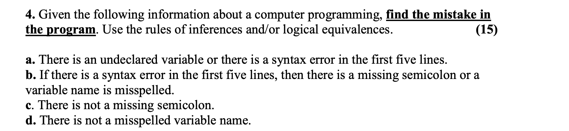 Solved 4. Given the following information about a computer | Chegg.com