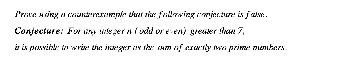Solved Prove using a counterexample that the following | Chegg.com