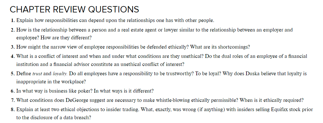 Solved CHAPTER REVIEW QUESTIONS 1. Explain how | Chegg.com