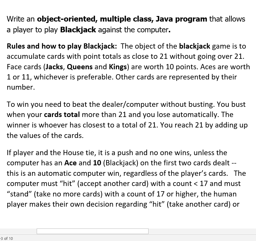 Need more than one java class.(EXAMPLE: Player class, | Chegg.com