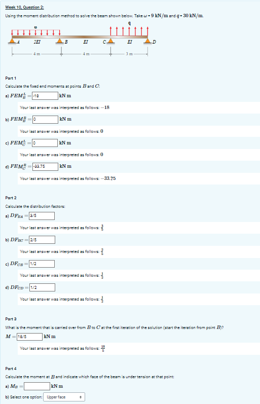 Solved Week 10, Question 2: Using the mament distribution | Chegg.com