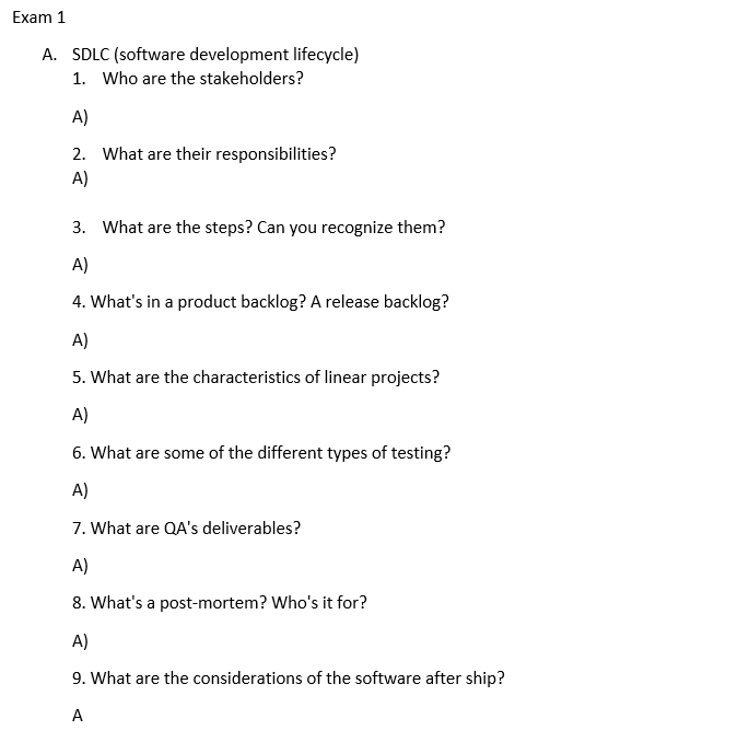 Solved m1 A. SDLC (software development lifecycle) 1. Who | Chegg.com
