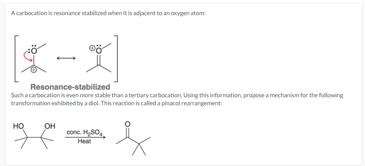 Solved A carbocation is resonance stabilized when it is | Chegg.com