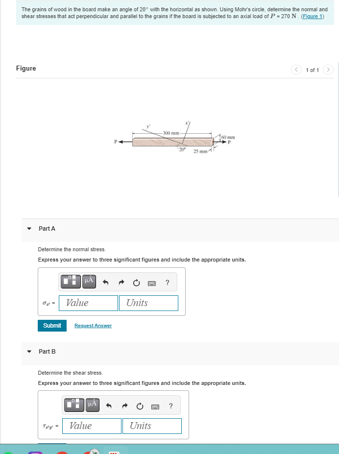 Solved The grains of wood in the board make an angle of 20° | Chegg.com