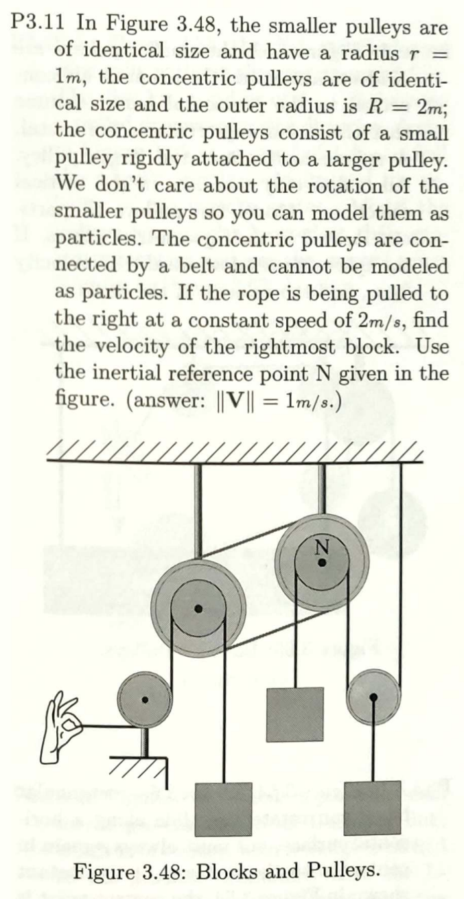 Solved P3.11 ﻿In Figure 3.48, ﻿the smaller pulleys areof | Chegg.com